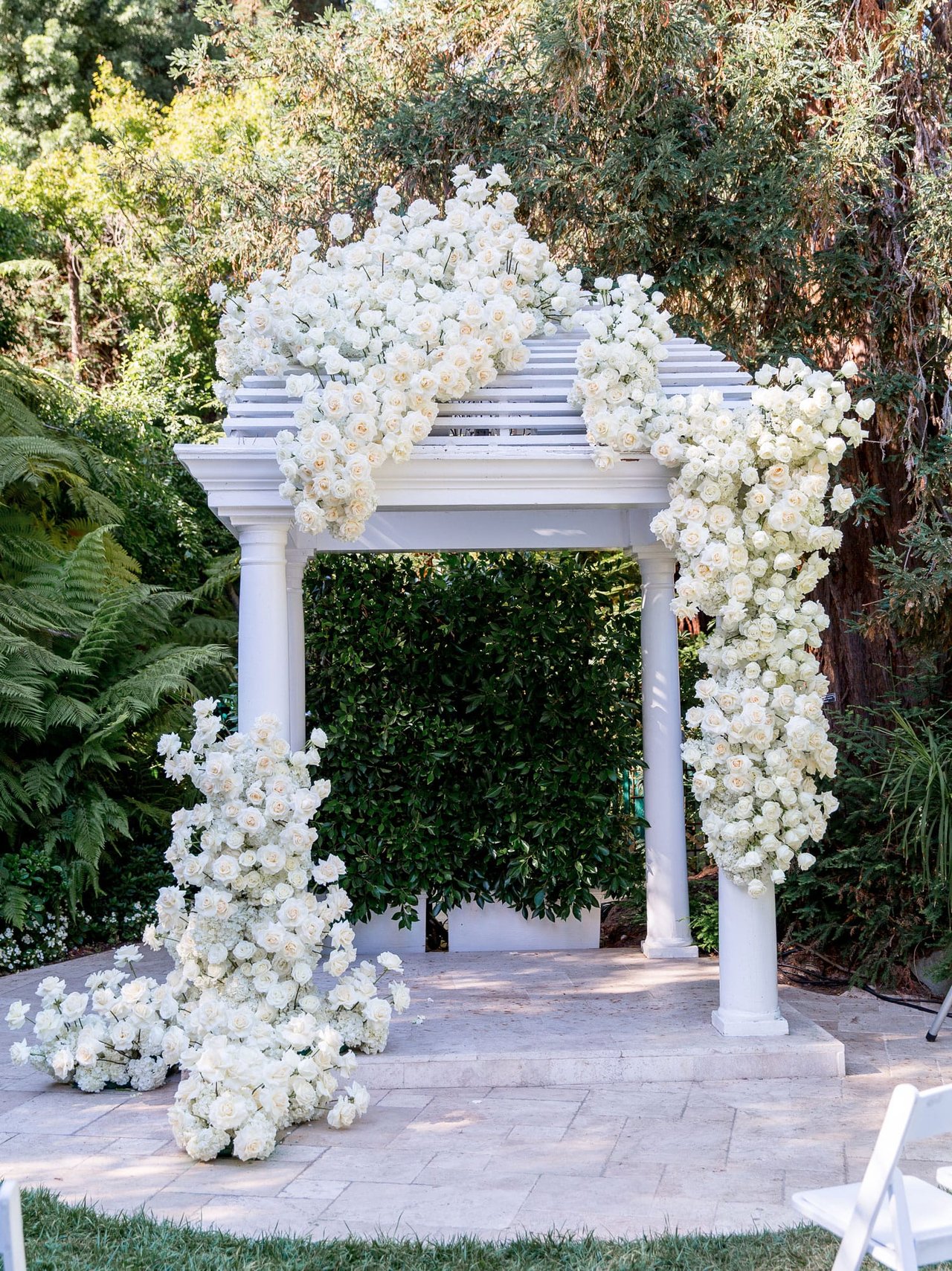 White Flowers Decorating Ceremony Arbor