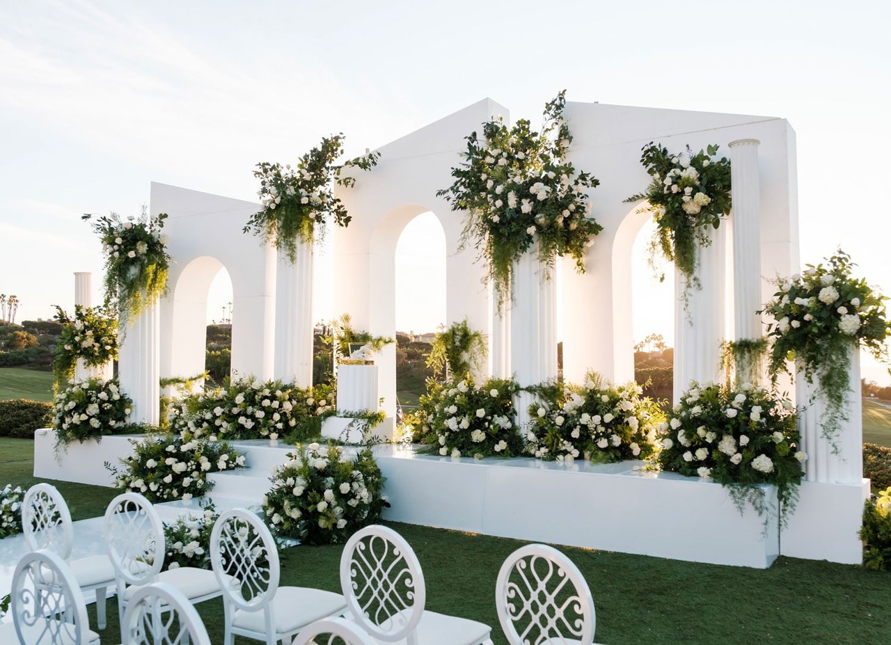 Luxury White & Greenery Outdoor Ceremony