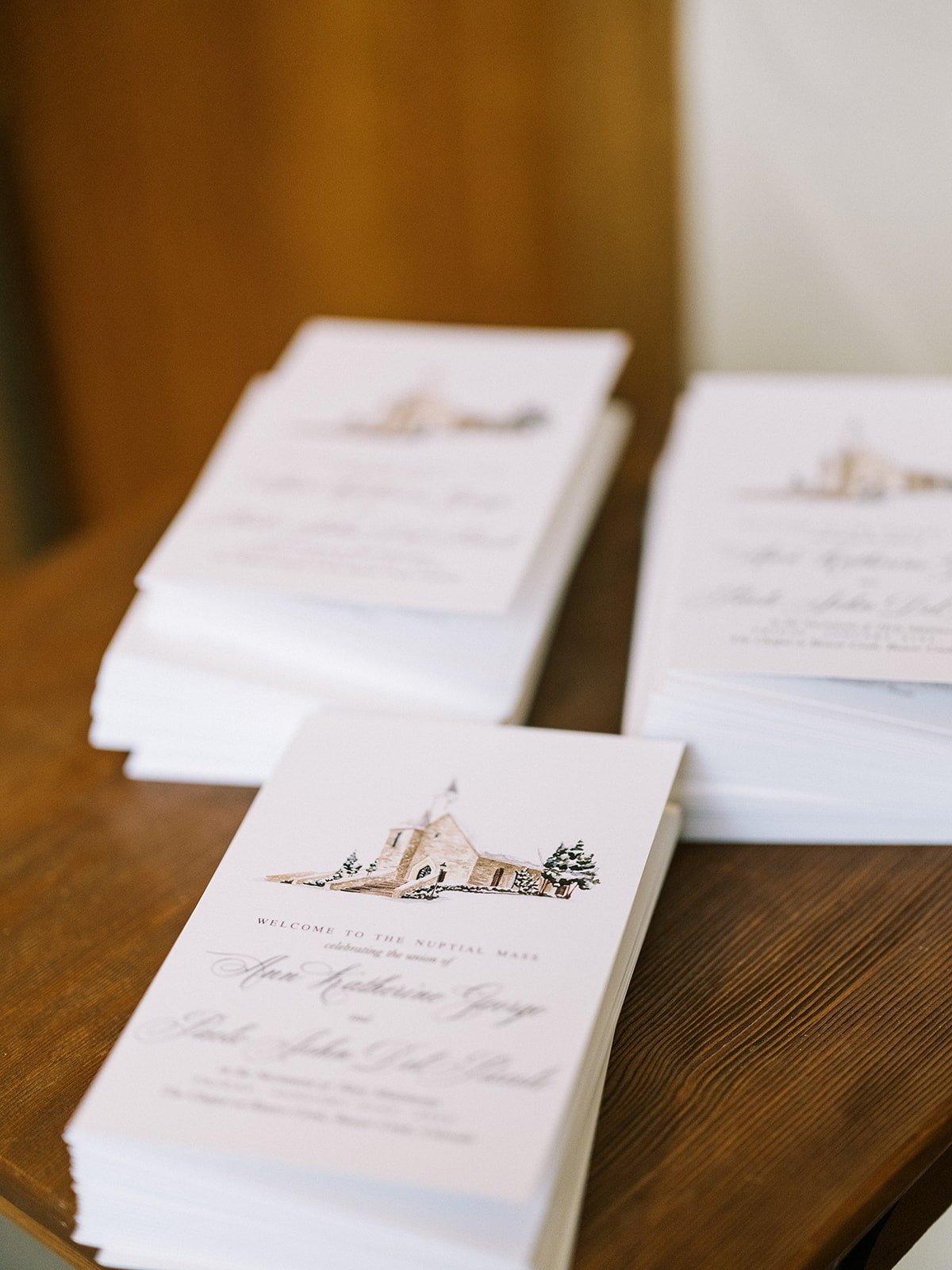 Illustrated Ceremony Program for Wedding Mass