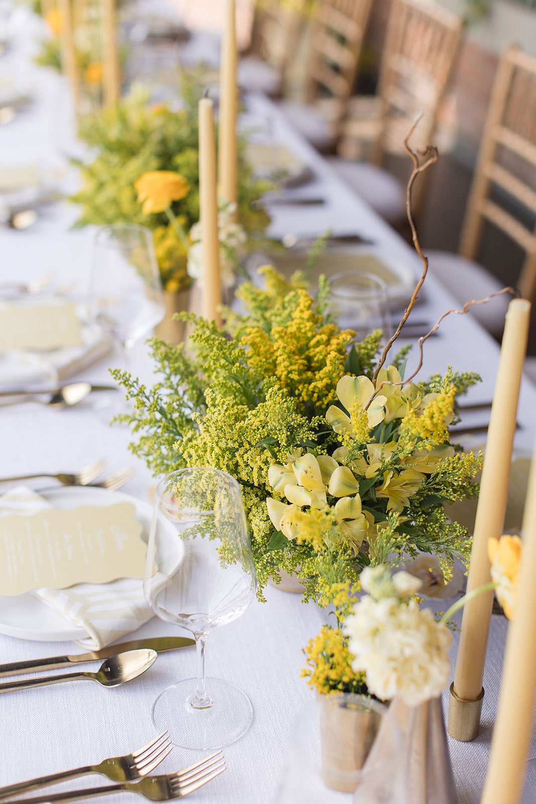Close Up of Yellow Centerpieces