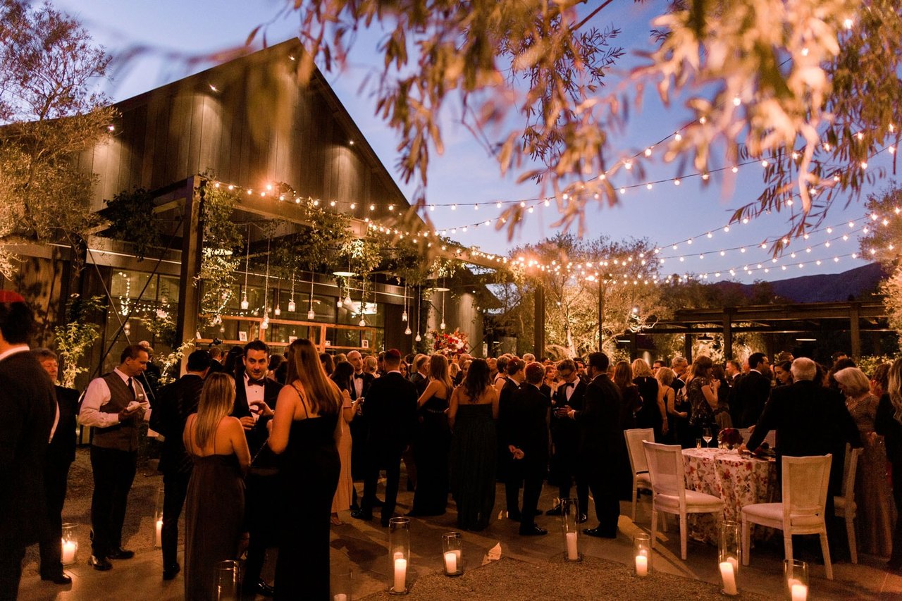 Guests Mingling at Outdoor Wedding Venue