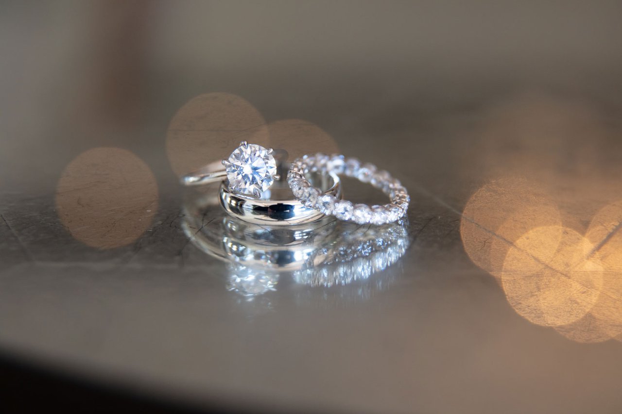Platinum His & Hers Wedding Rings with Diamonds