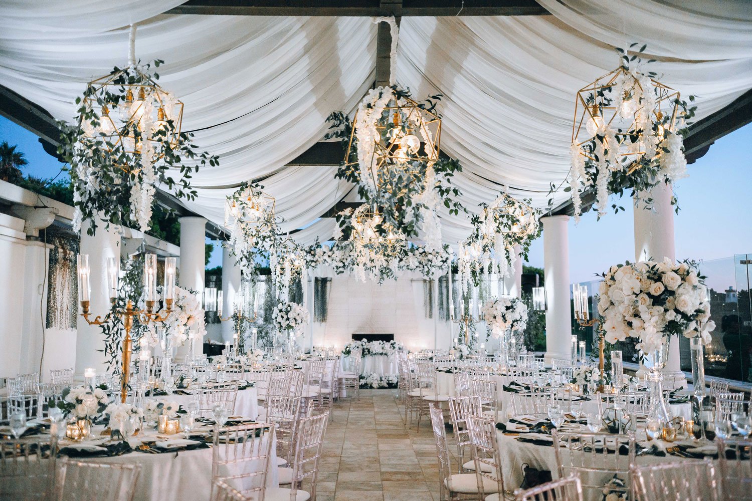 Terrace Wedding with Gold Décor
