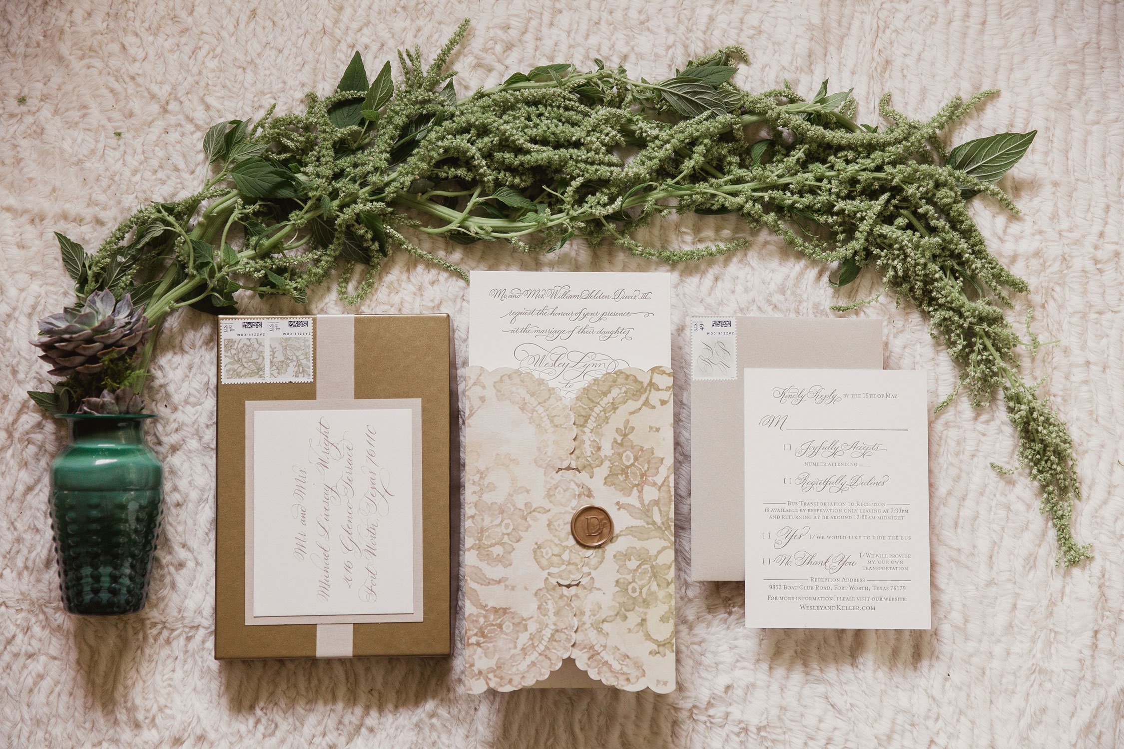 Invitation Suite with Neutral Color Scheme