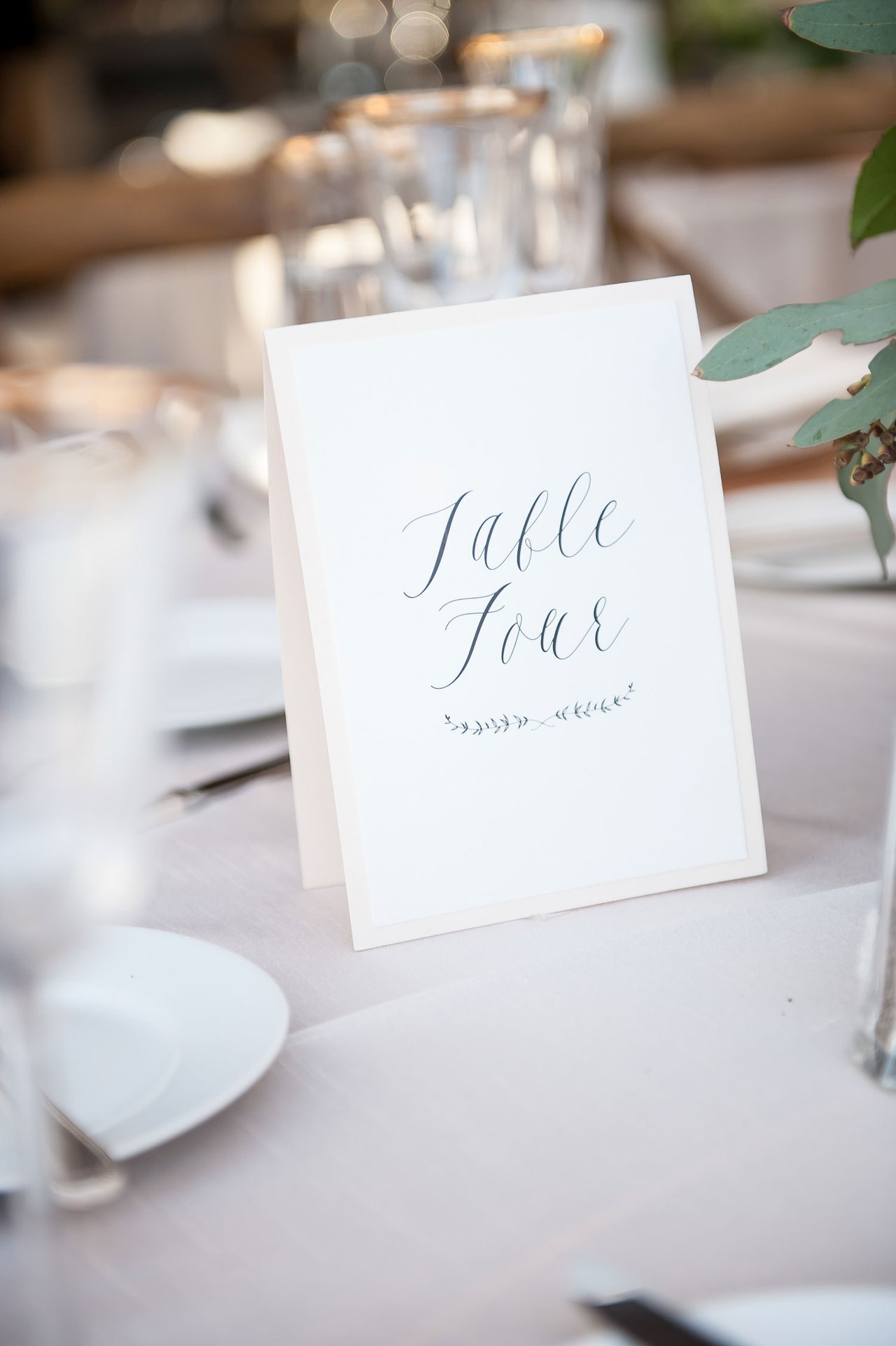 Simple Calligraphy Table Number