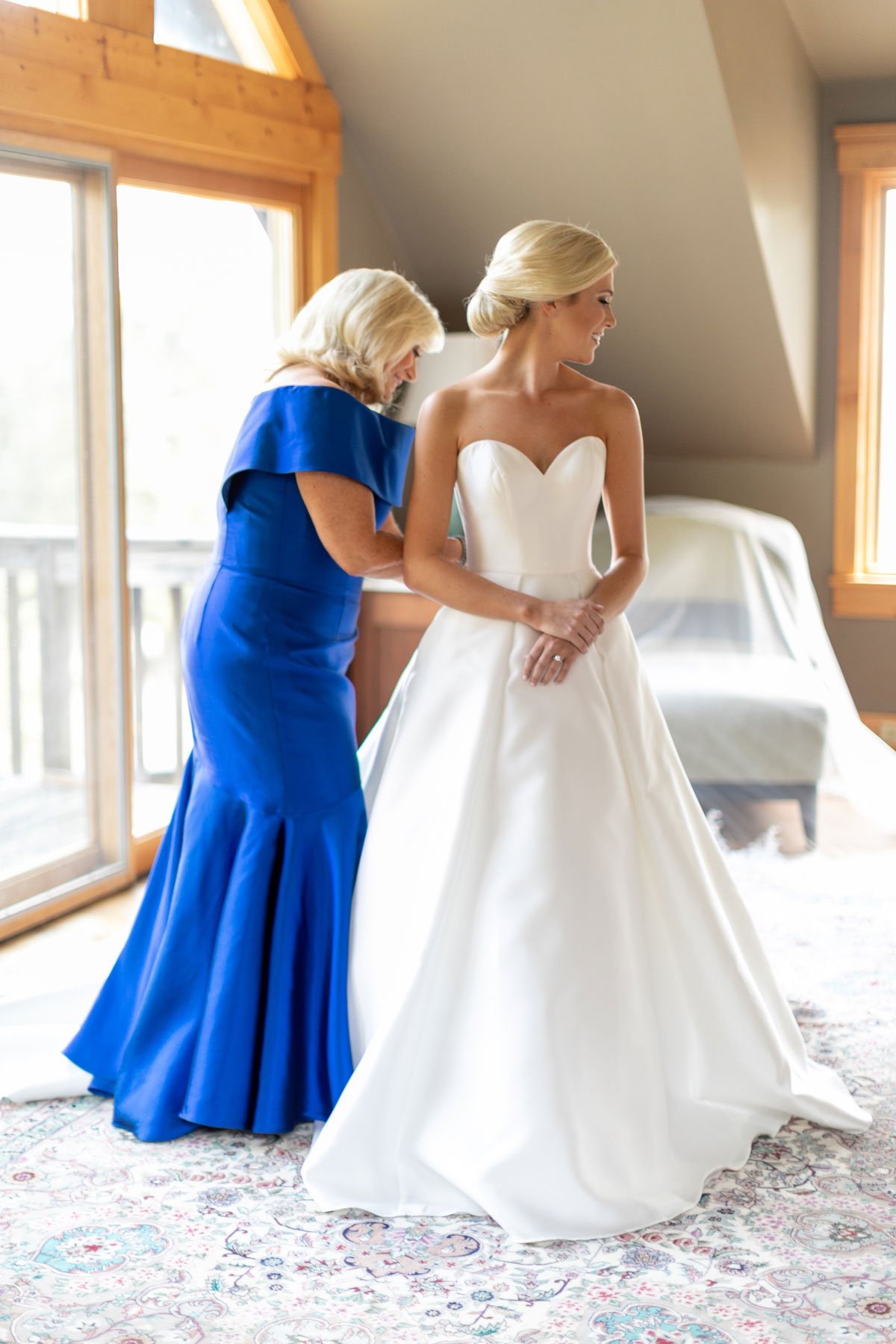Mother of Bride in Royal Blue Gown