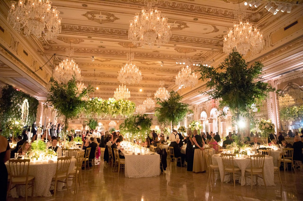 Guests Enjoying Opulent Ballroom Wedding