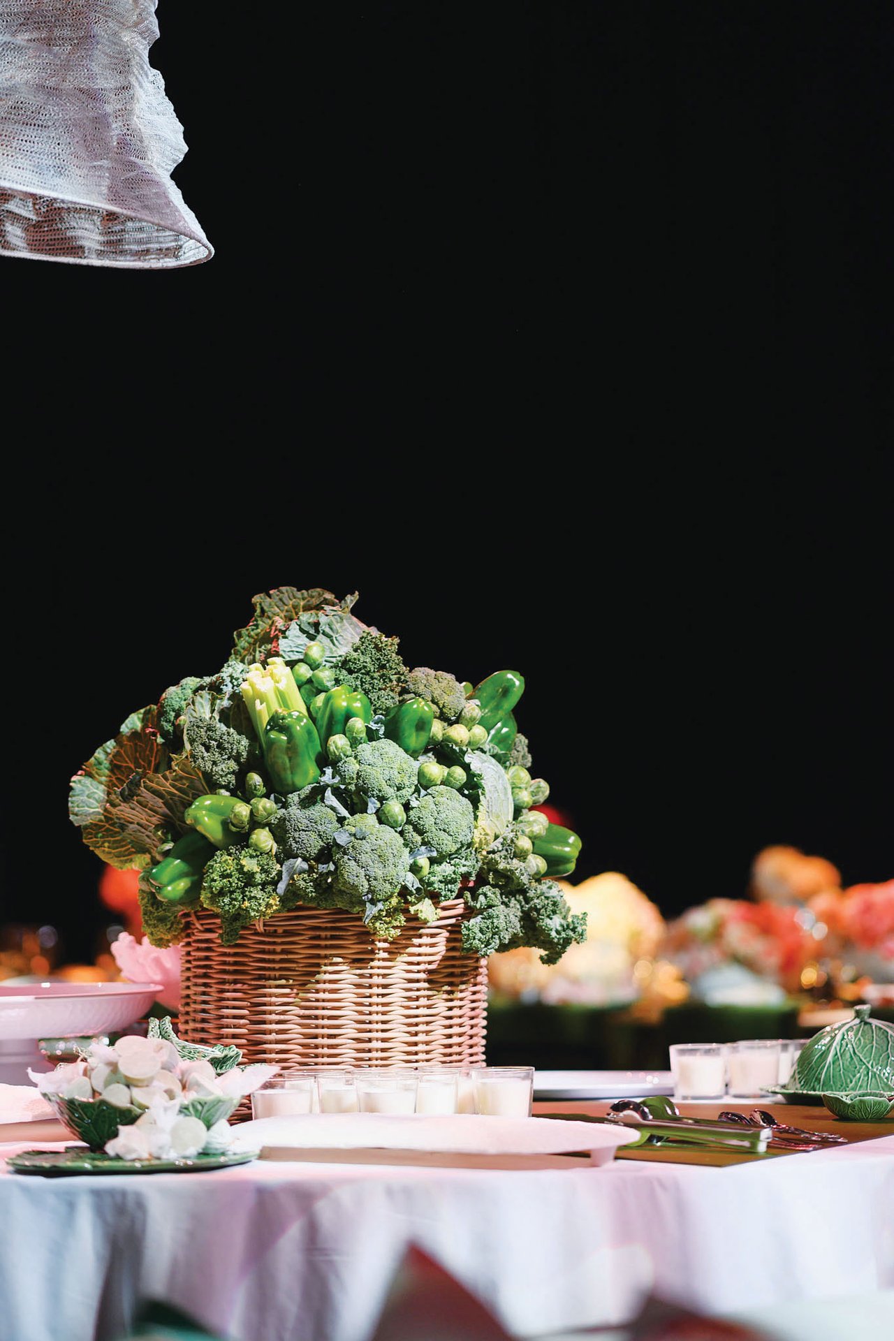 Vegetable Centerpiece in Wicker Basket