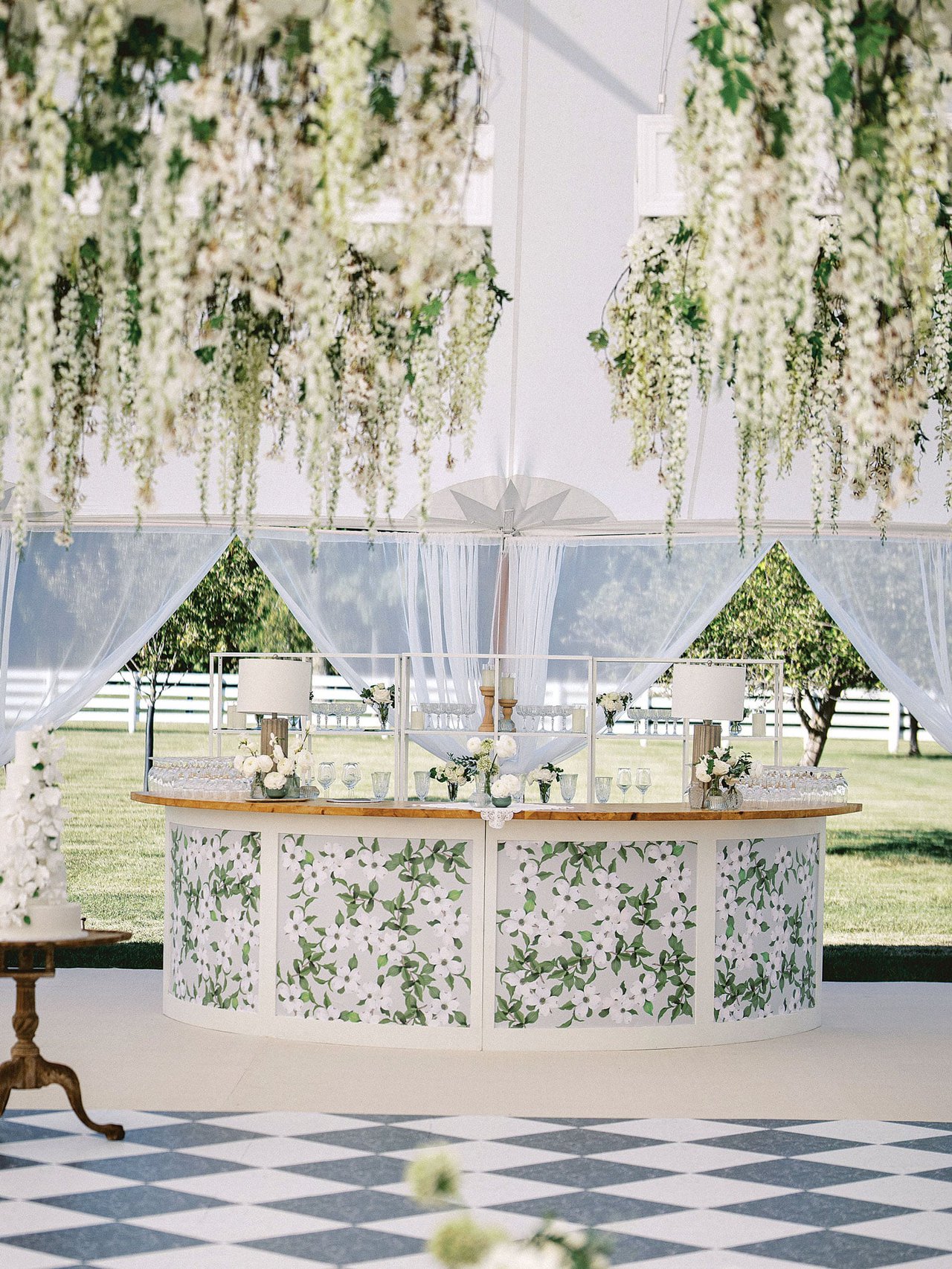 Floral-Print Circular Wedding Bar