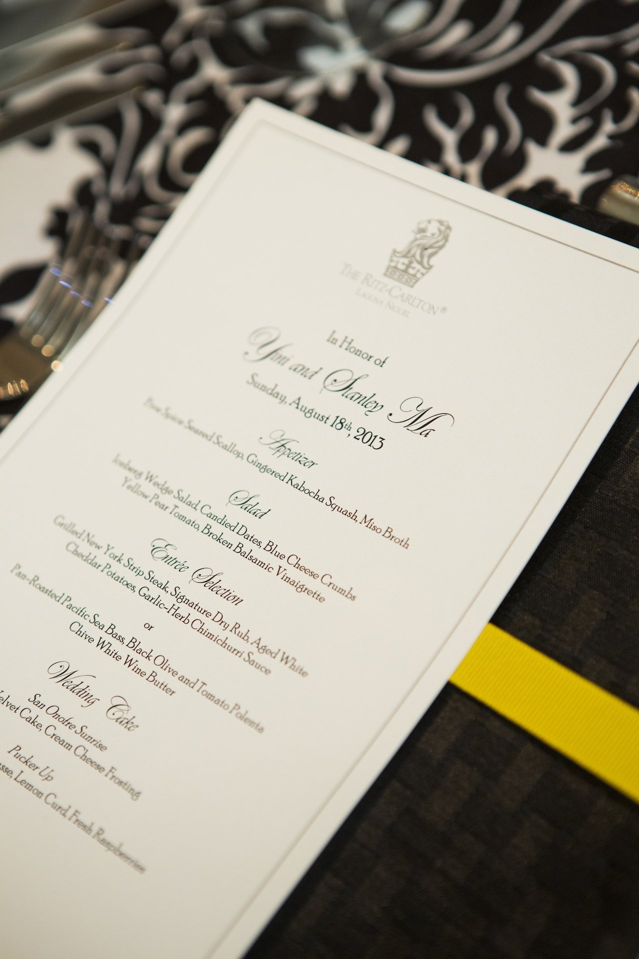 Sophisticated Menu Card