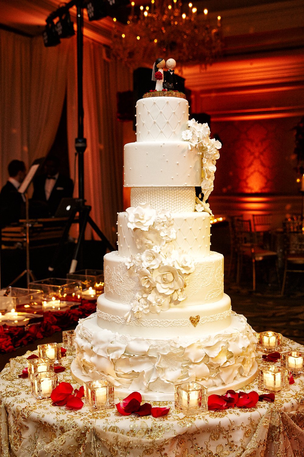 Detailed Seven-Tiered Cake