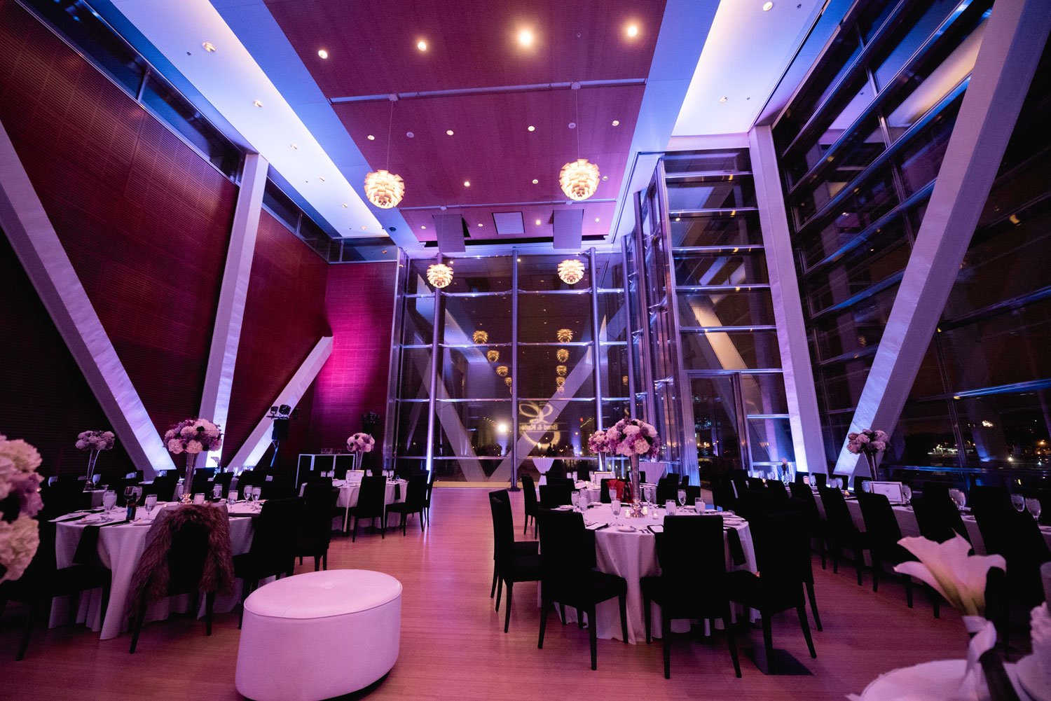 Bright Purple Lighting at Modern Venue