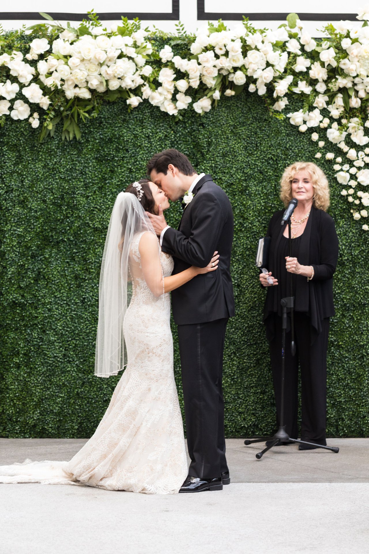 Green Hedge Wall Ceremony Backdrop