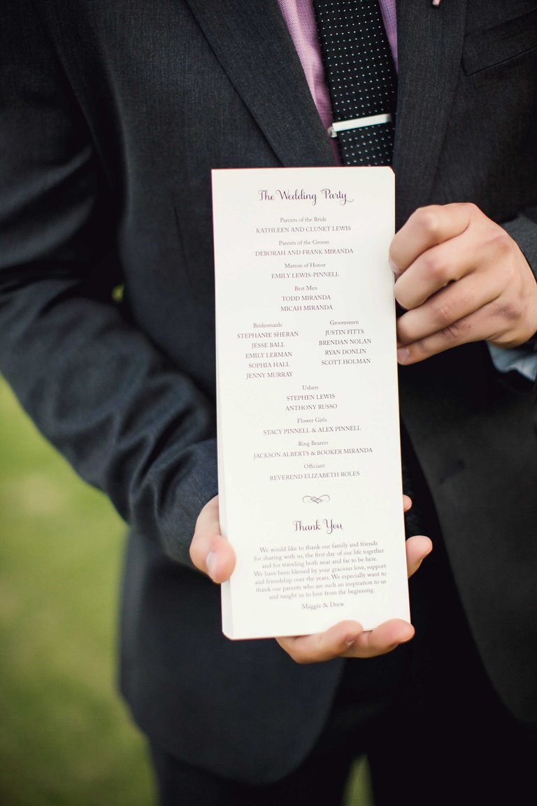 Tall Rectangular Ceremony Program