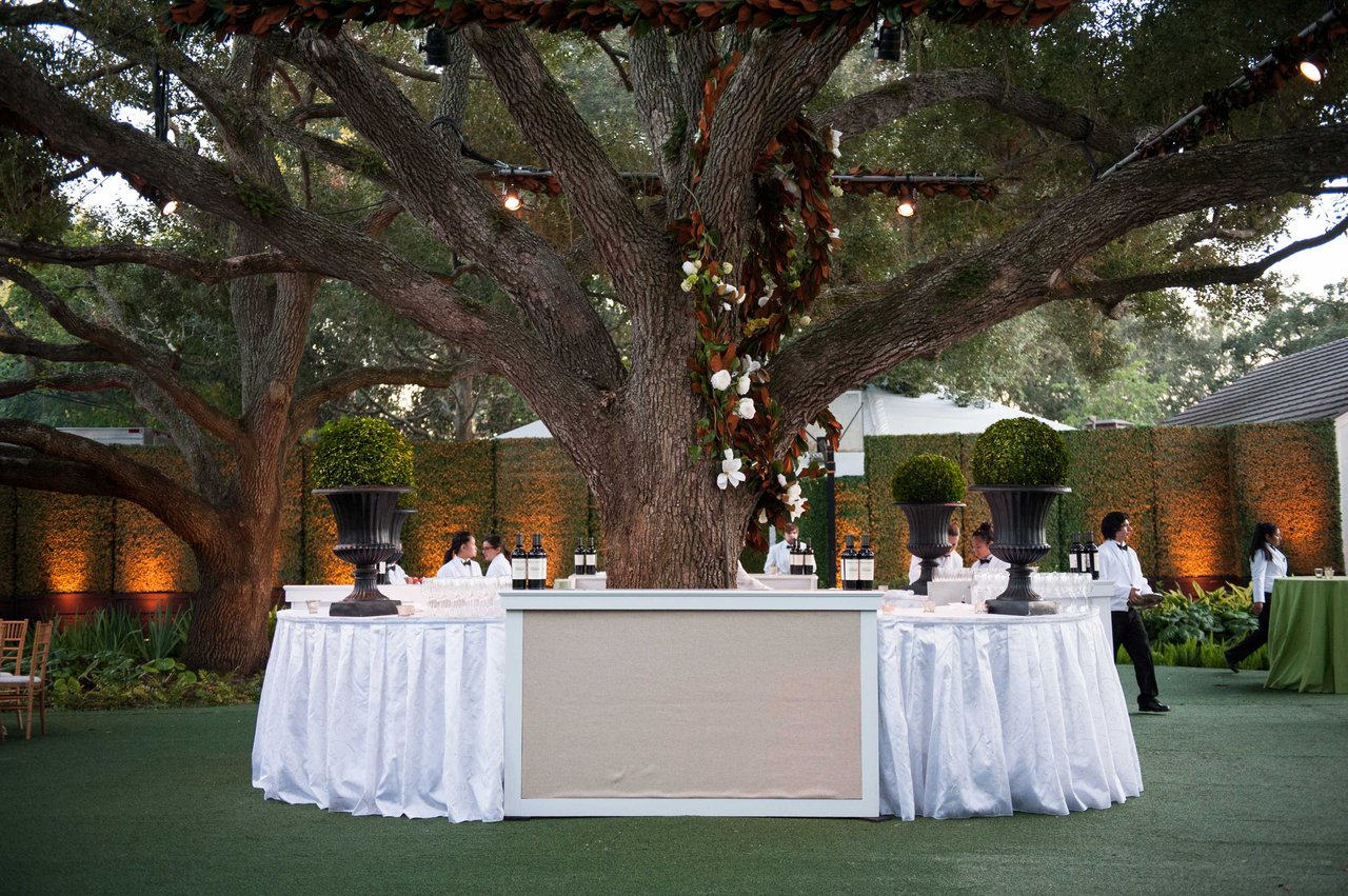 Circular Wedding Bar Around Oak Tree