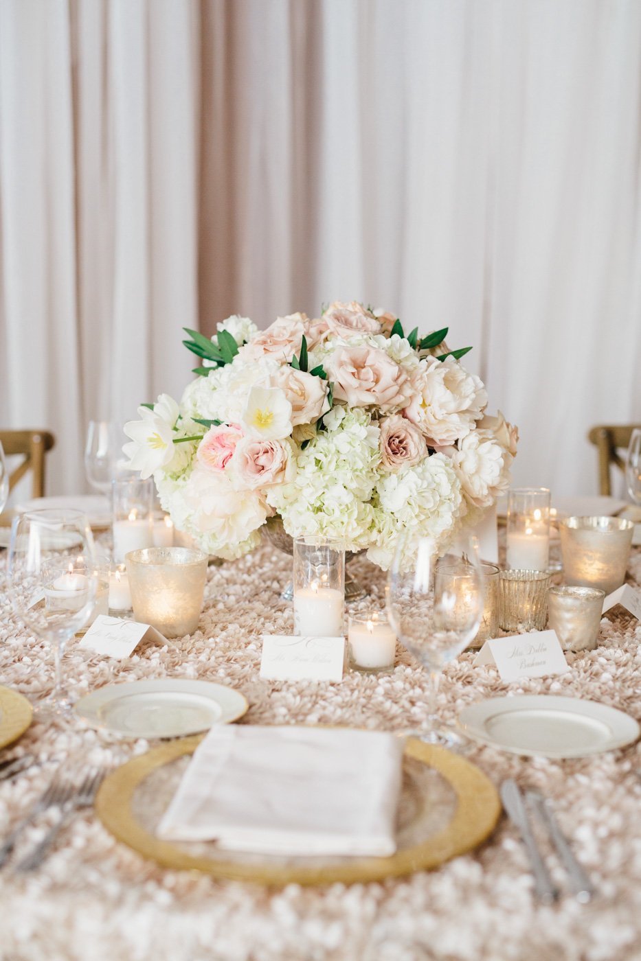 Textured Pale Pink Table Linens