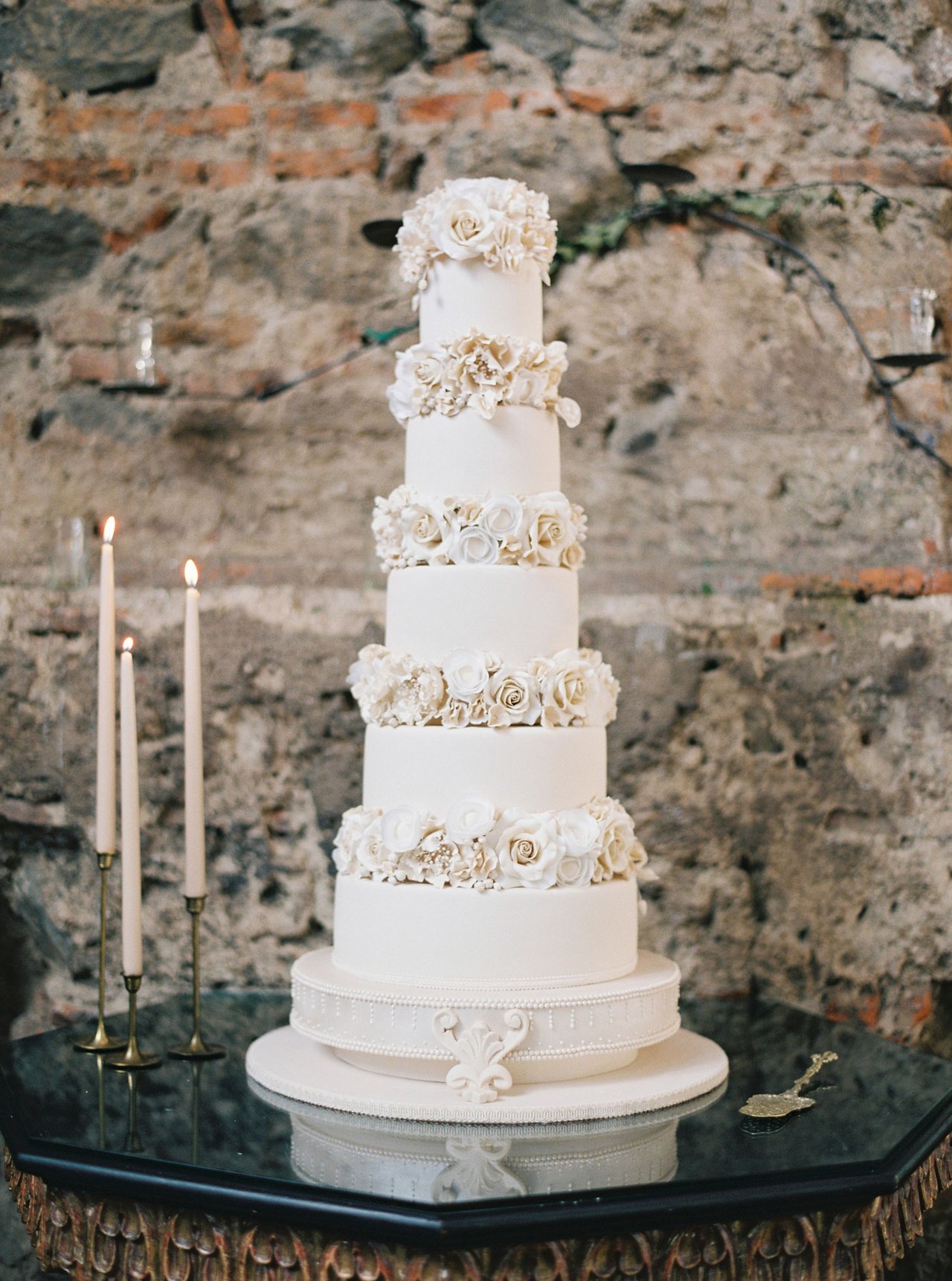 Five-Layer Cake with Sugar Flower Tiers