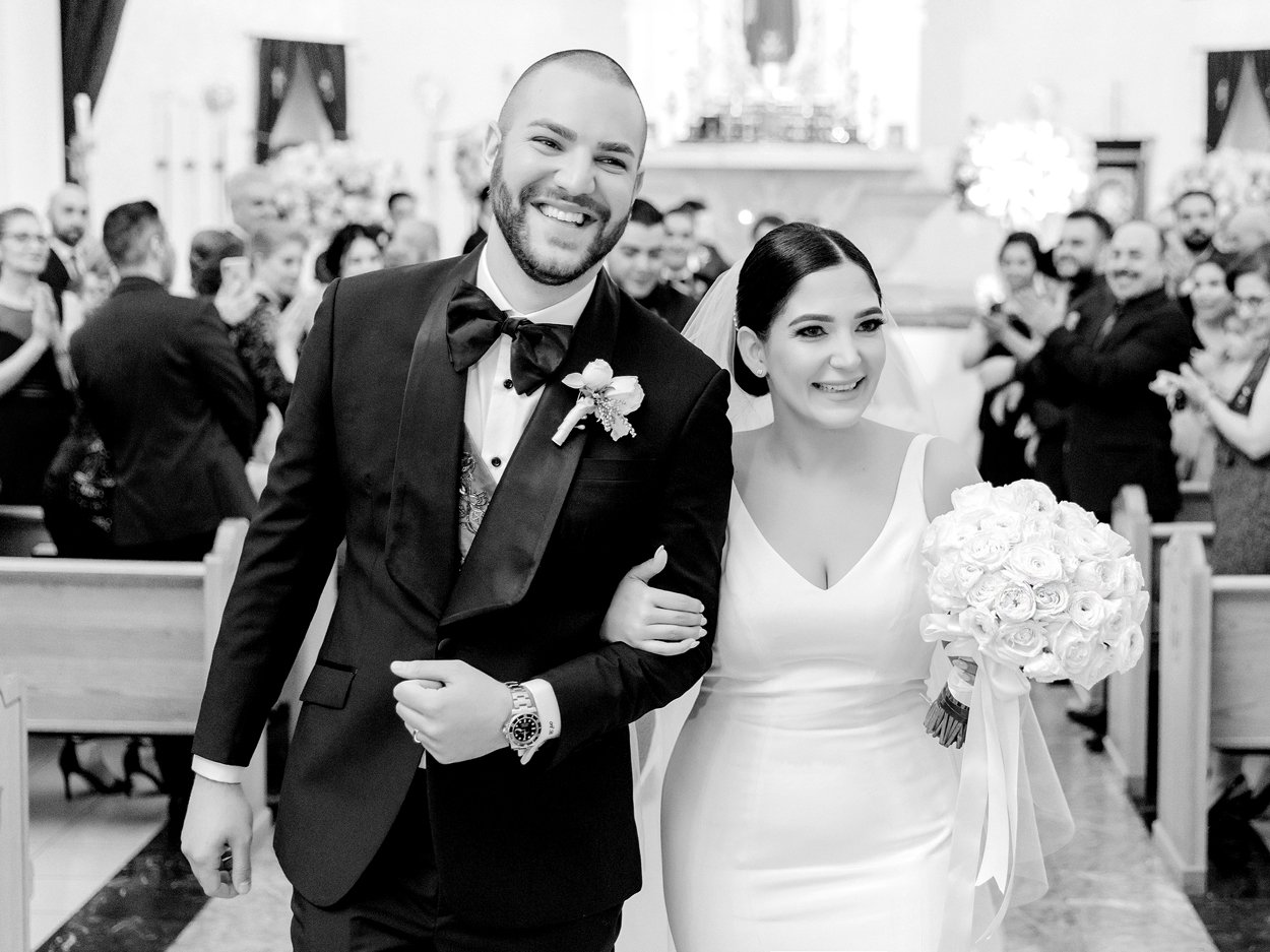 Happy Couple During Recessional