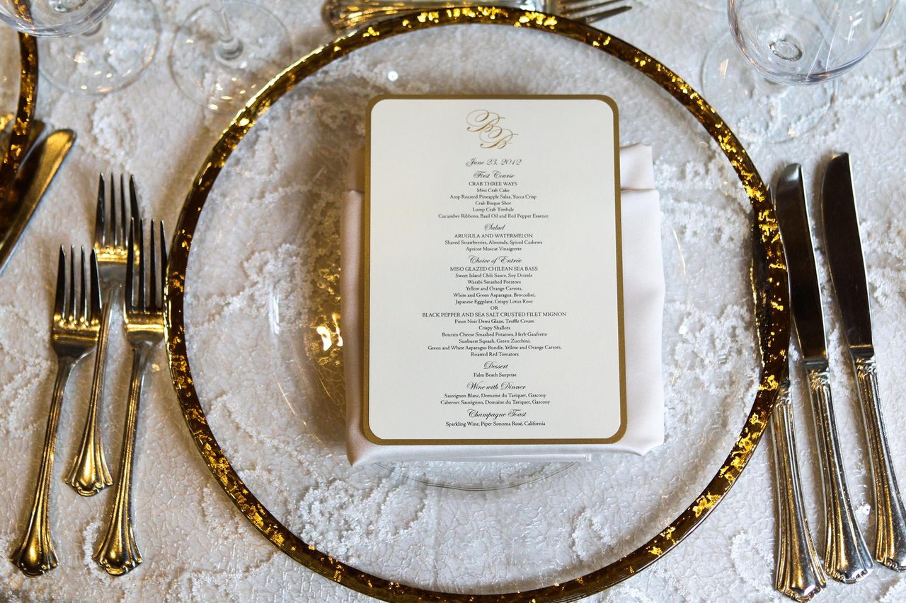 Gold Edged Menu