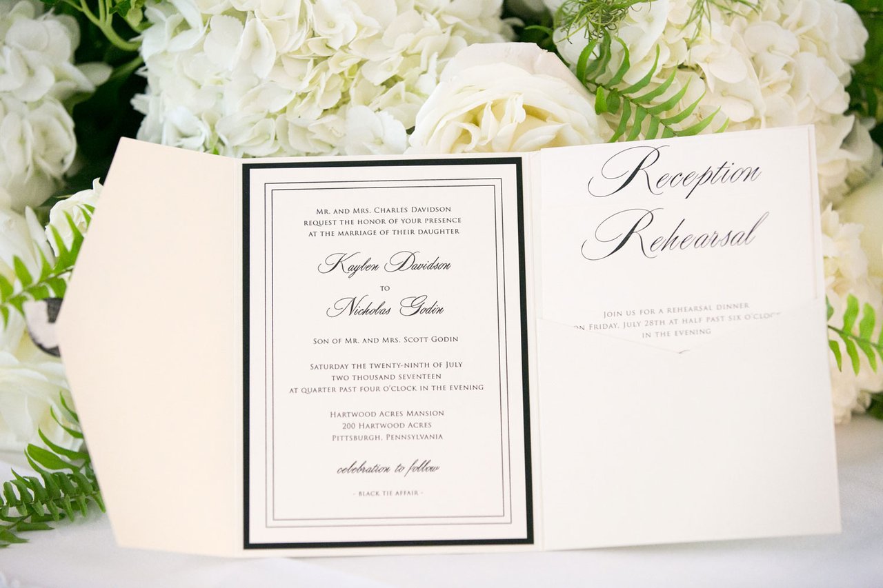 Folded Wedding Invitation with Inserts