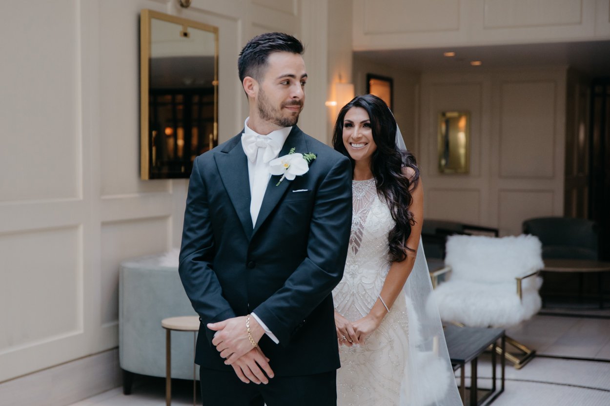 Groom Prepares for "First Look"