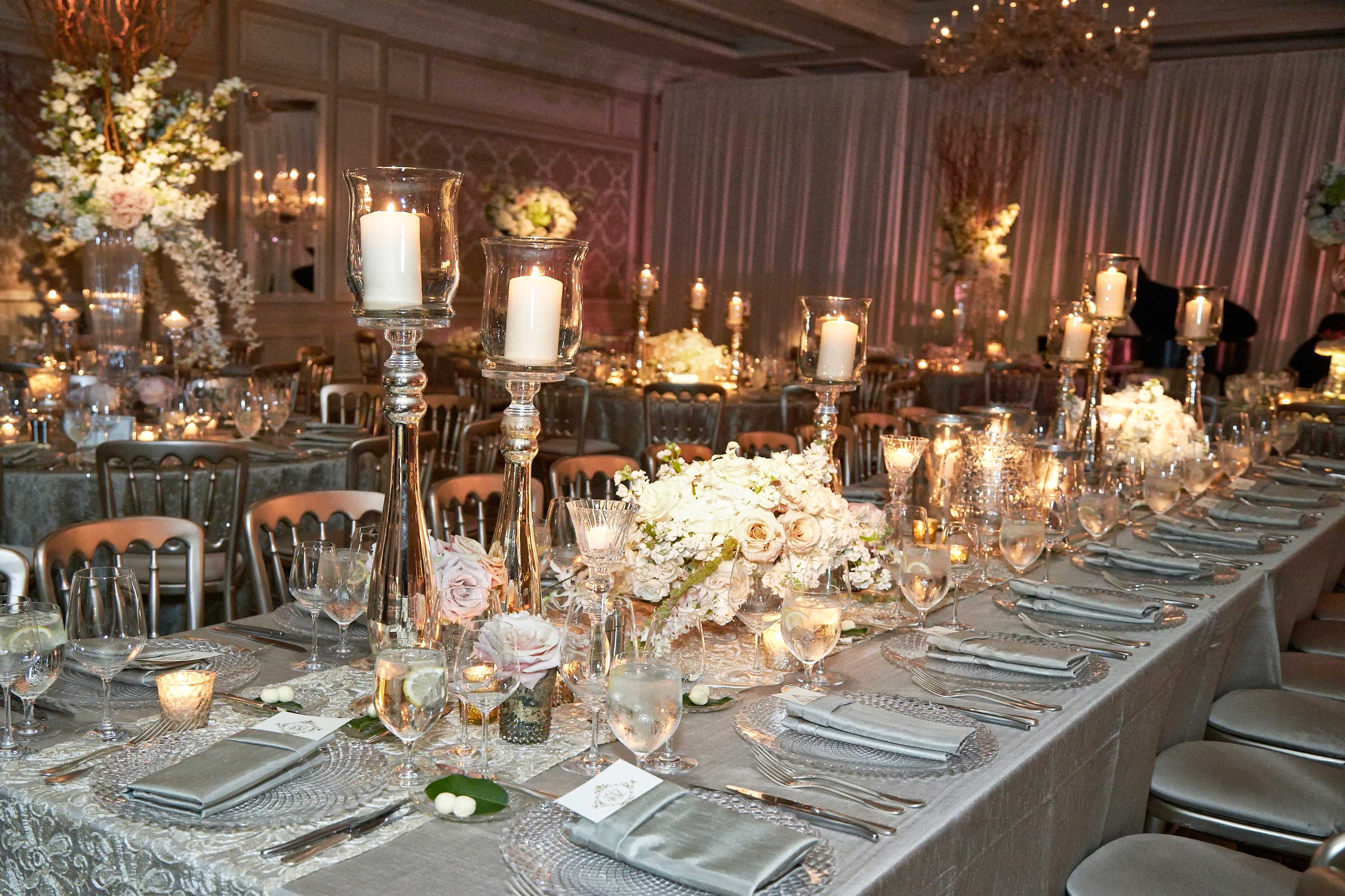 Silver Linens with Textured Runners