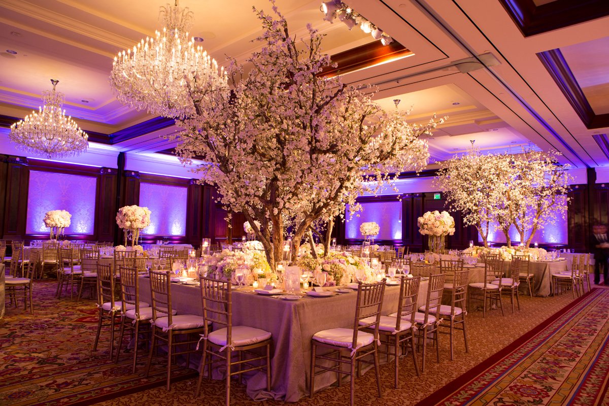 Reception at Four Seasons Hotel Westlake Village with Purple Lighting