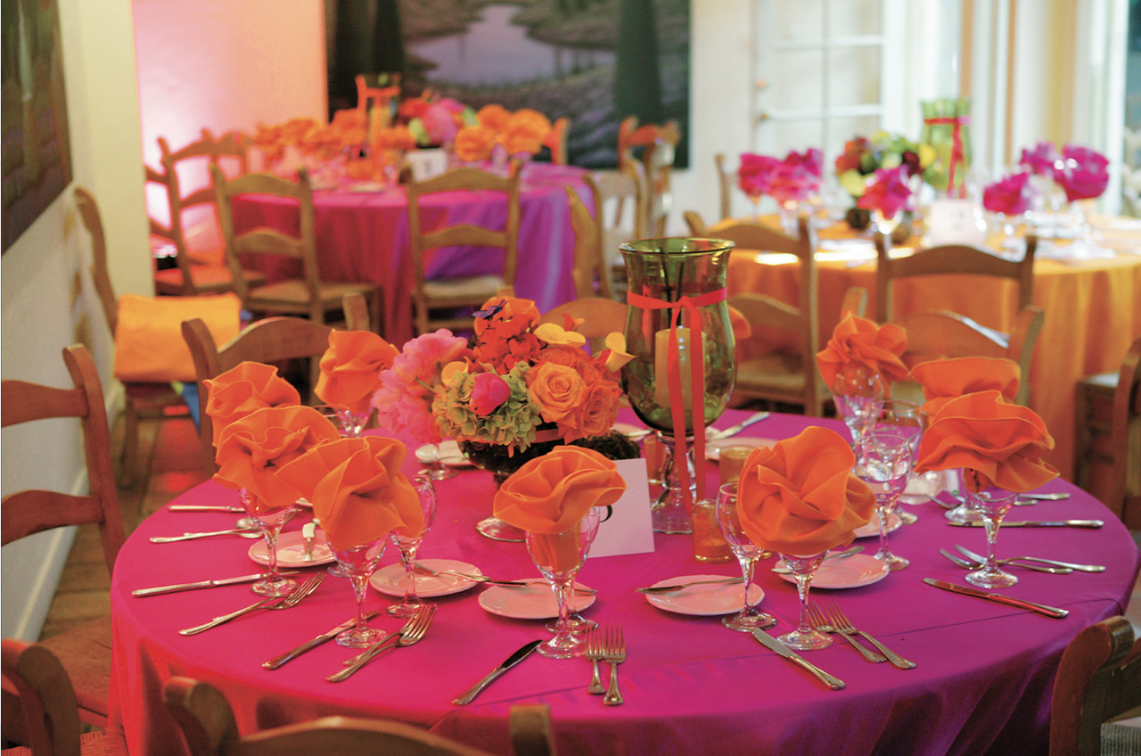 Pink and Orange Tables