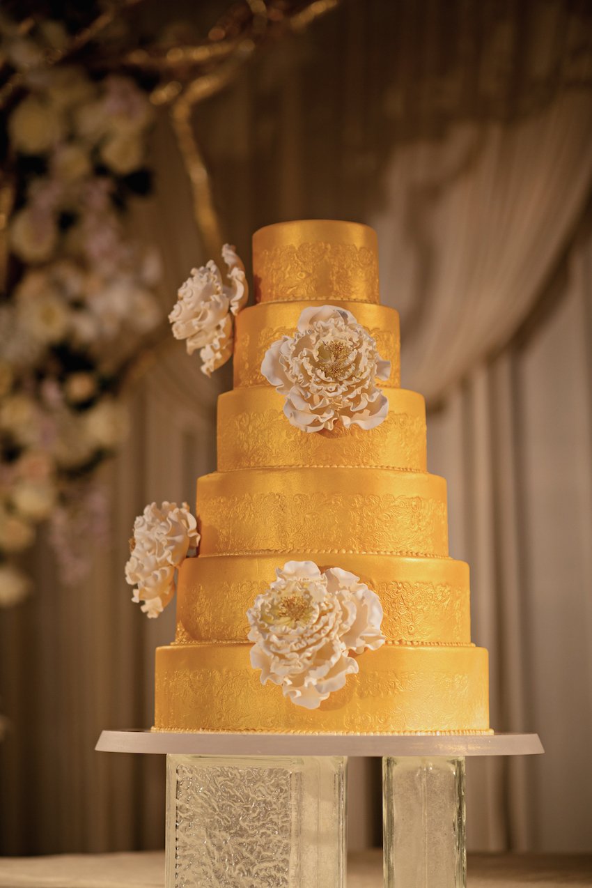 All-Gold Wedding Cake