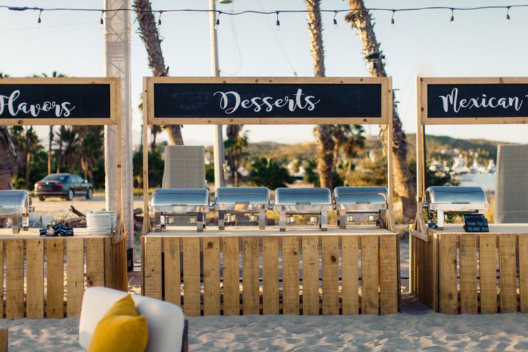 Food Stations on the Beach
