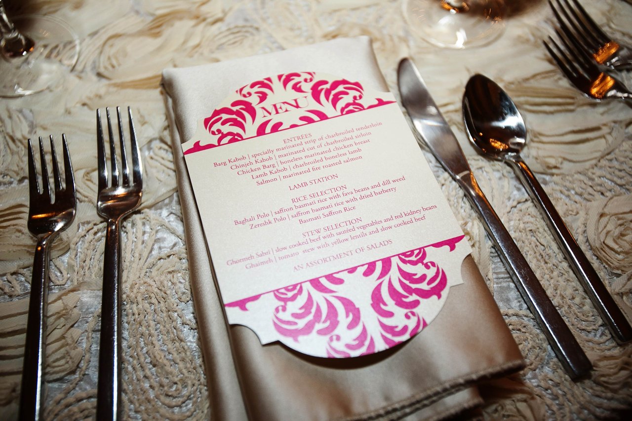 Pink Die-Cut Menu