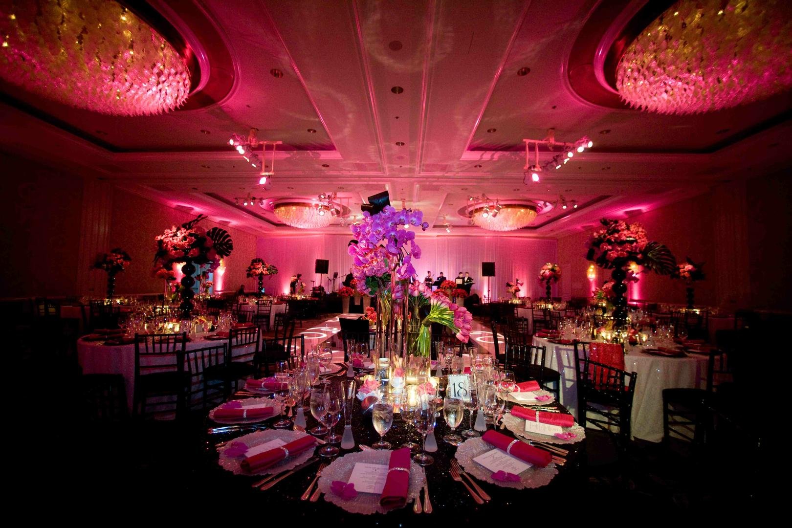 Hot Pink Reception Lighting