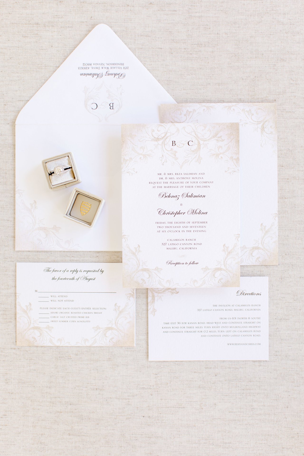 Lightly Decorated Invitation Suite