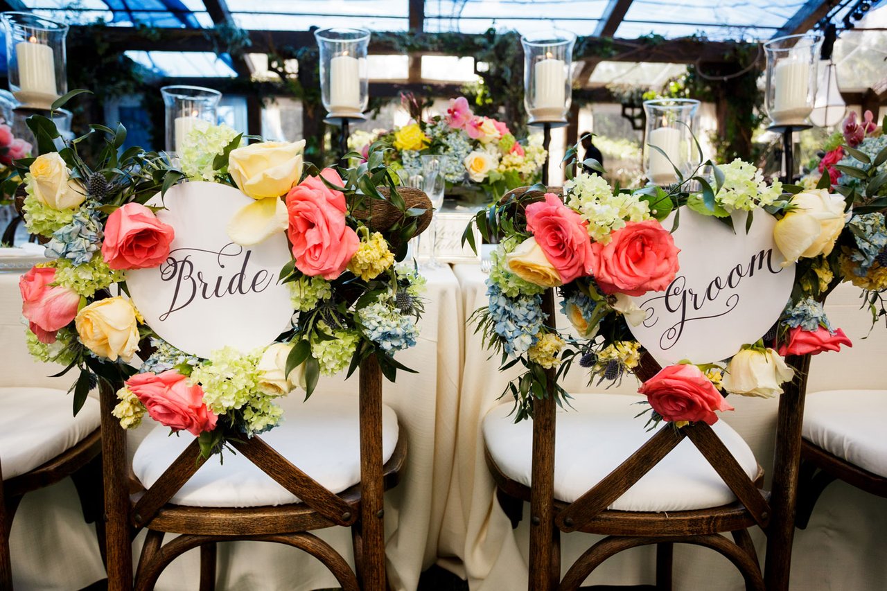 Colorful Bride & Groom Chairs