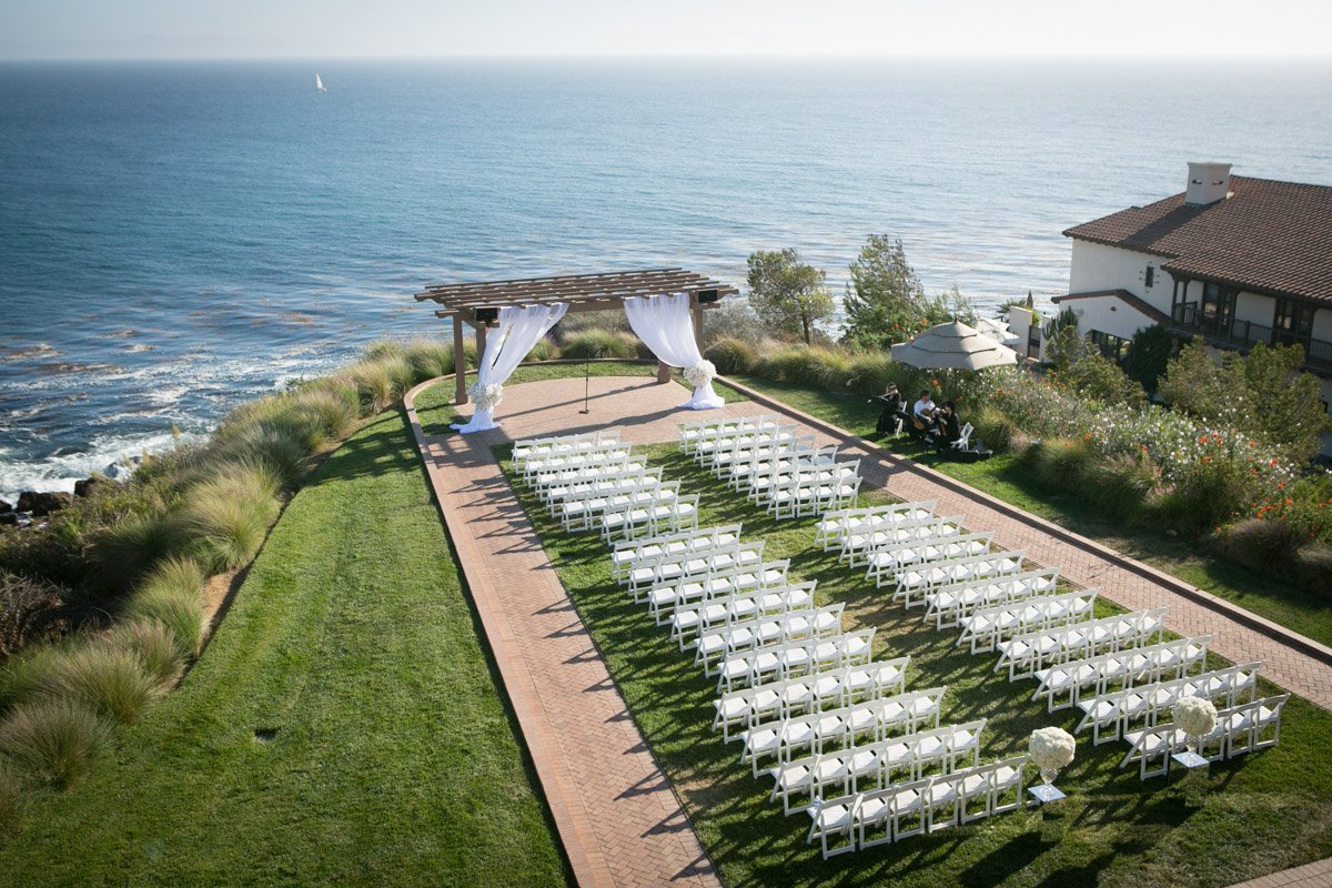 Cliffside Ceremony Space, Overlooking Ocean, White Details