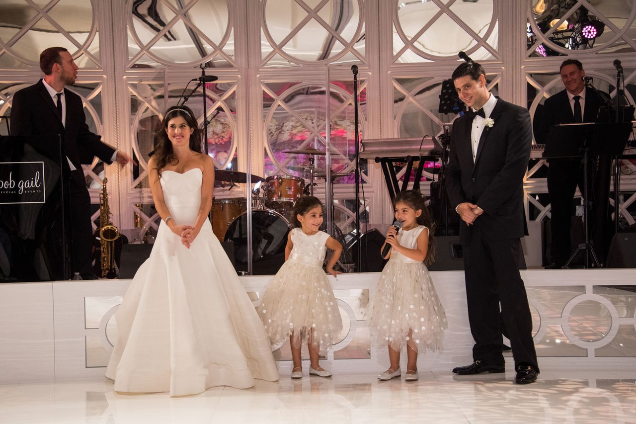 Bride with Daughters & Groom