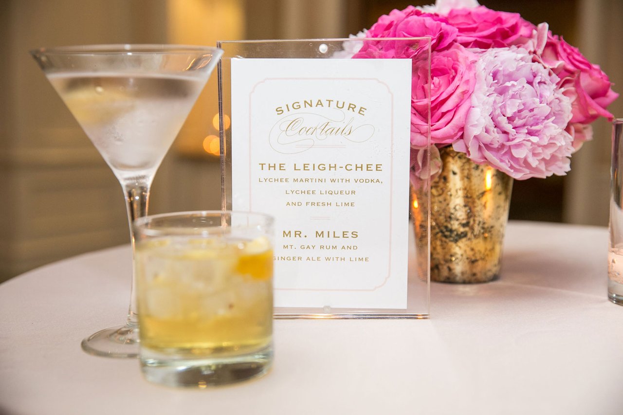 Signature Cocktails with Peony Display