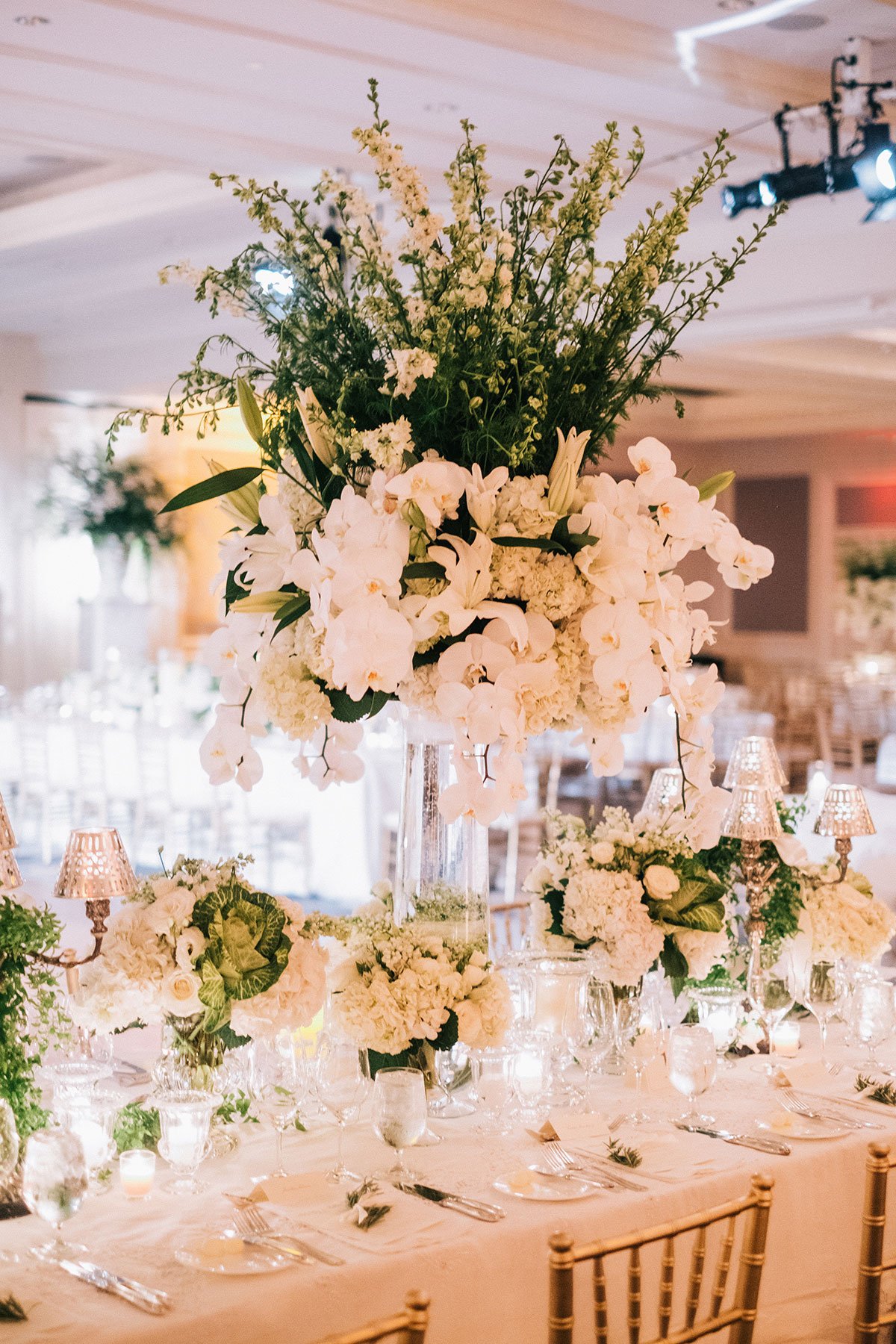 Gorgeous Tall Arrangement on Long Table