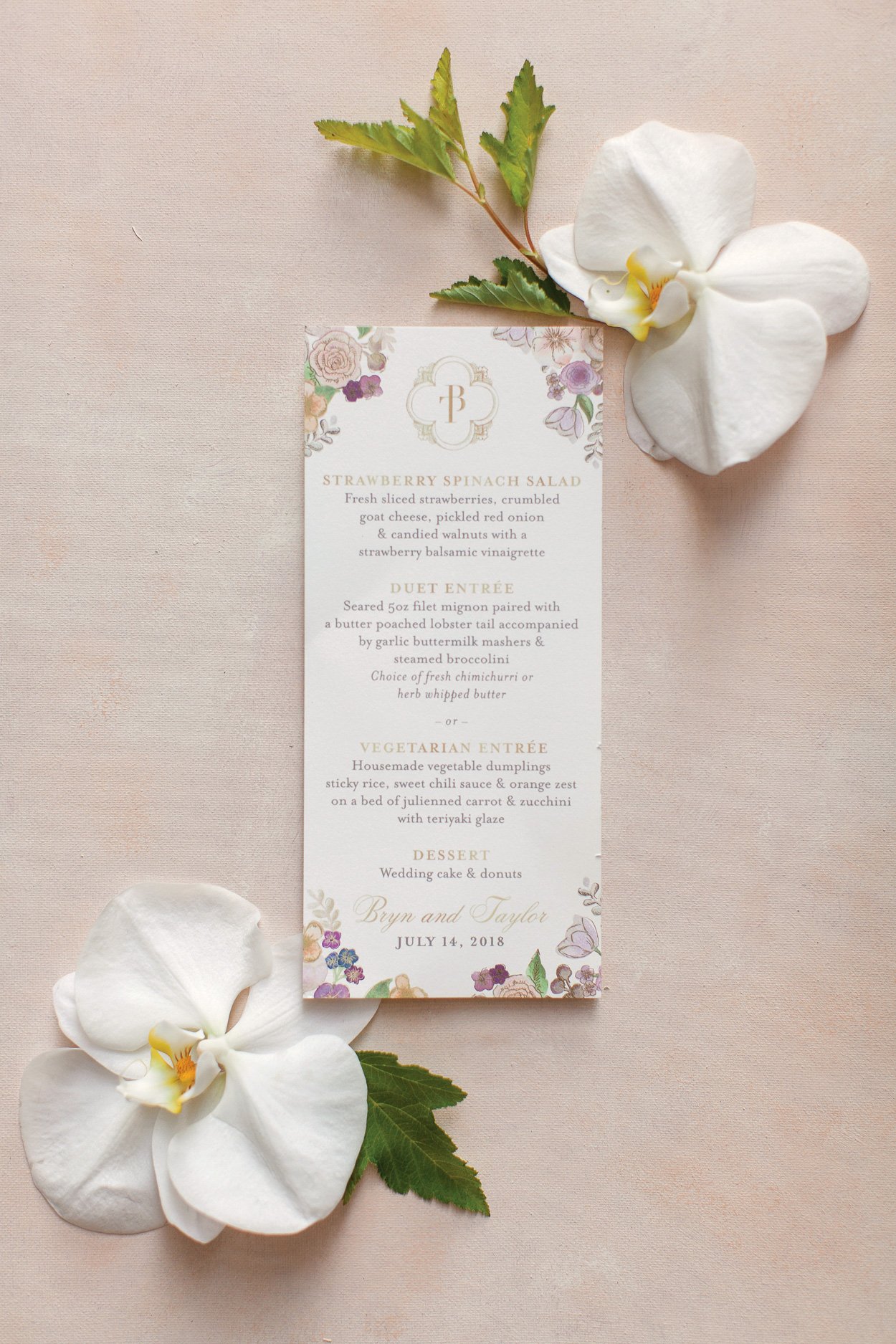 Menu with Floral Details