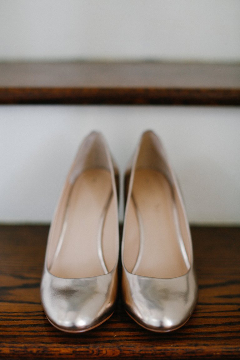 Metallic Rounded-Toe Heels