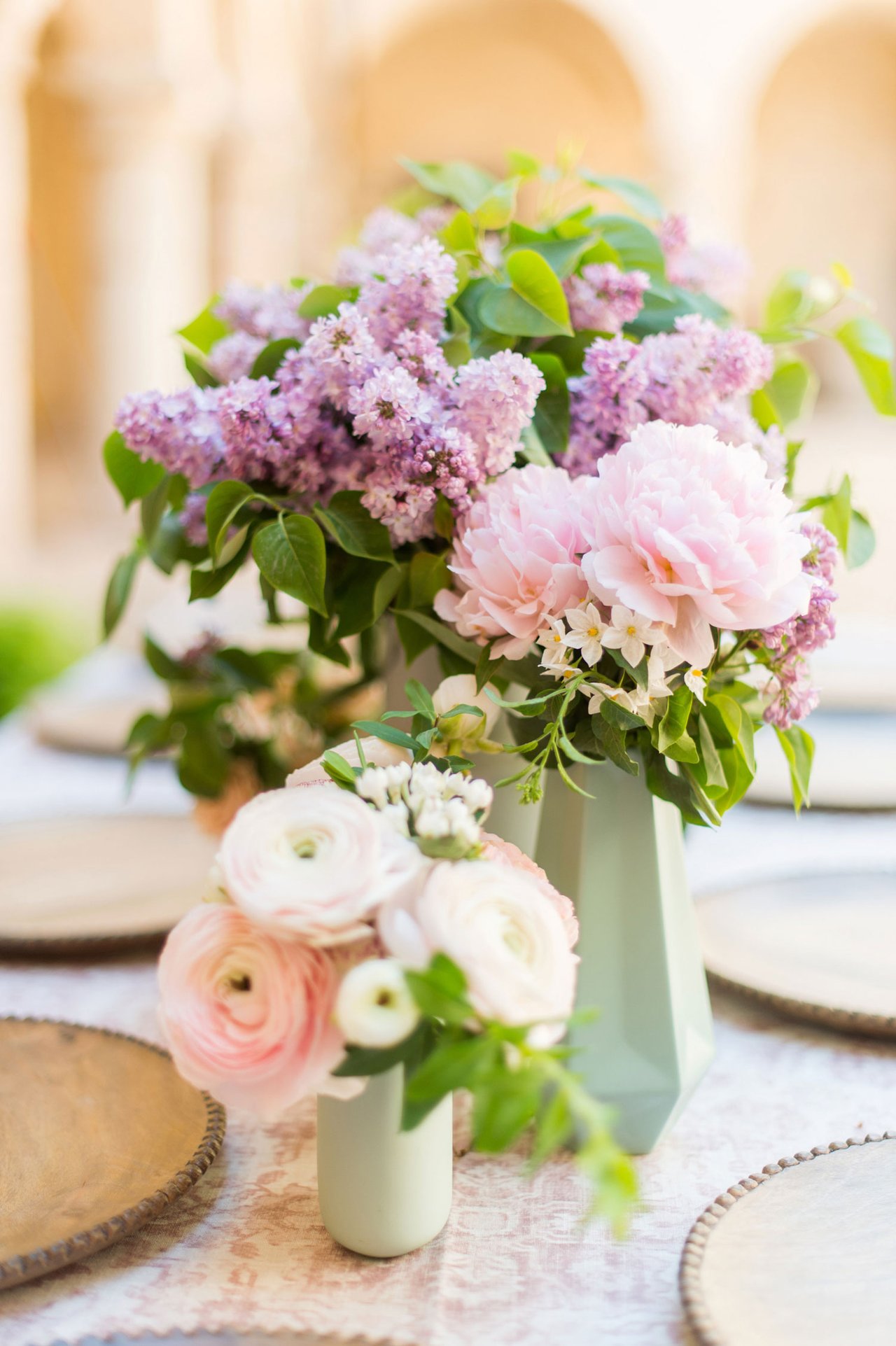 Small Centerpieces with Pastel Blooms