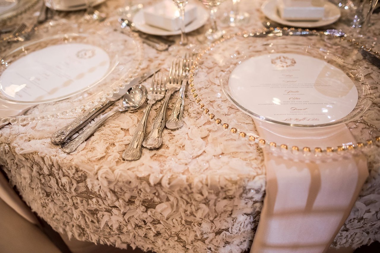 Close Up of Textured Wedding Linen