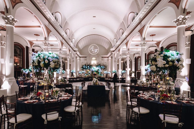 Chic Black-and-White Reception