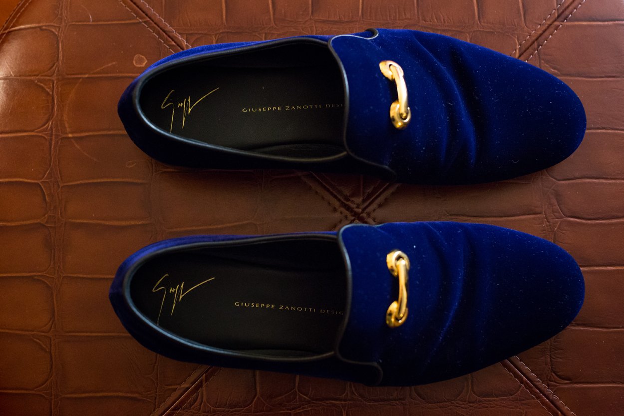 Midnight Blue Velvet Slippers