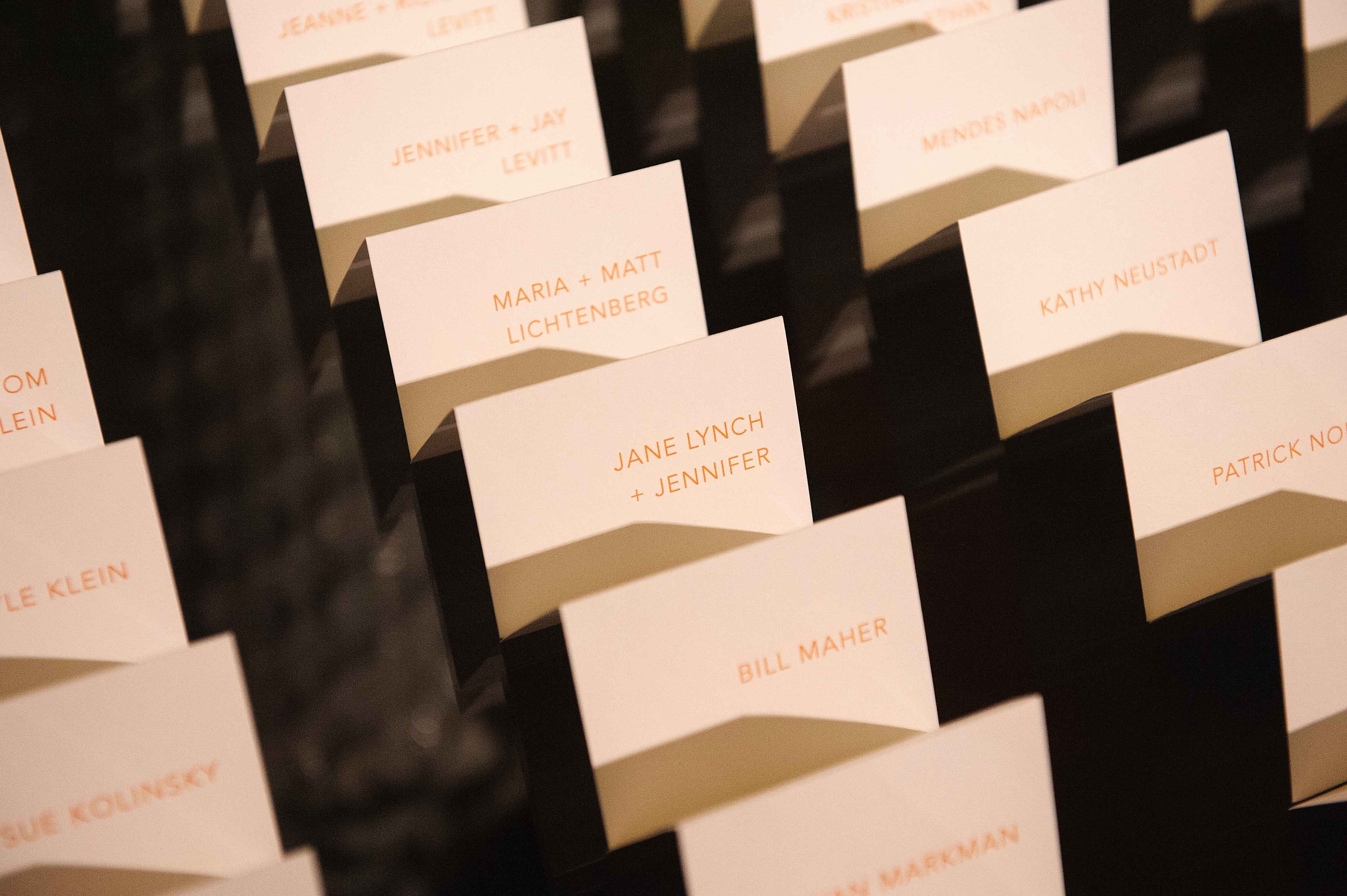 Orange Text on Escort Cards