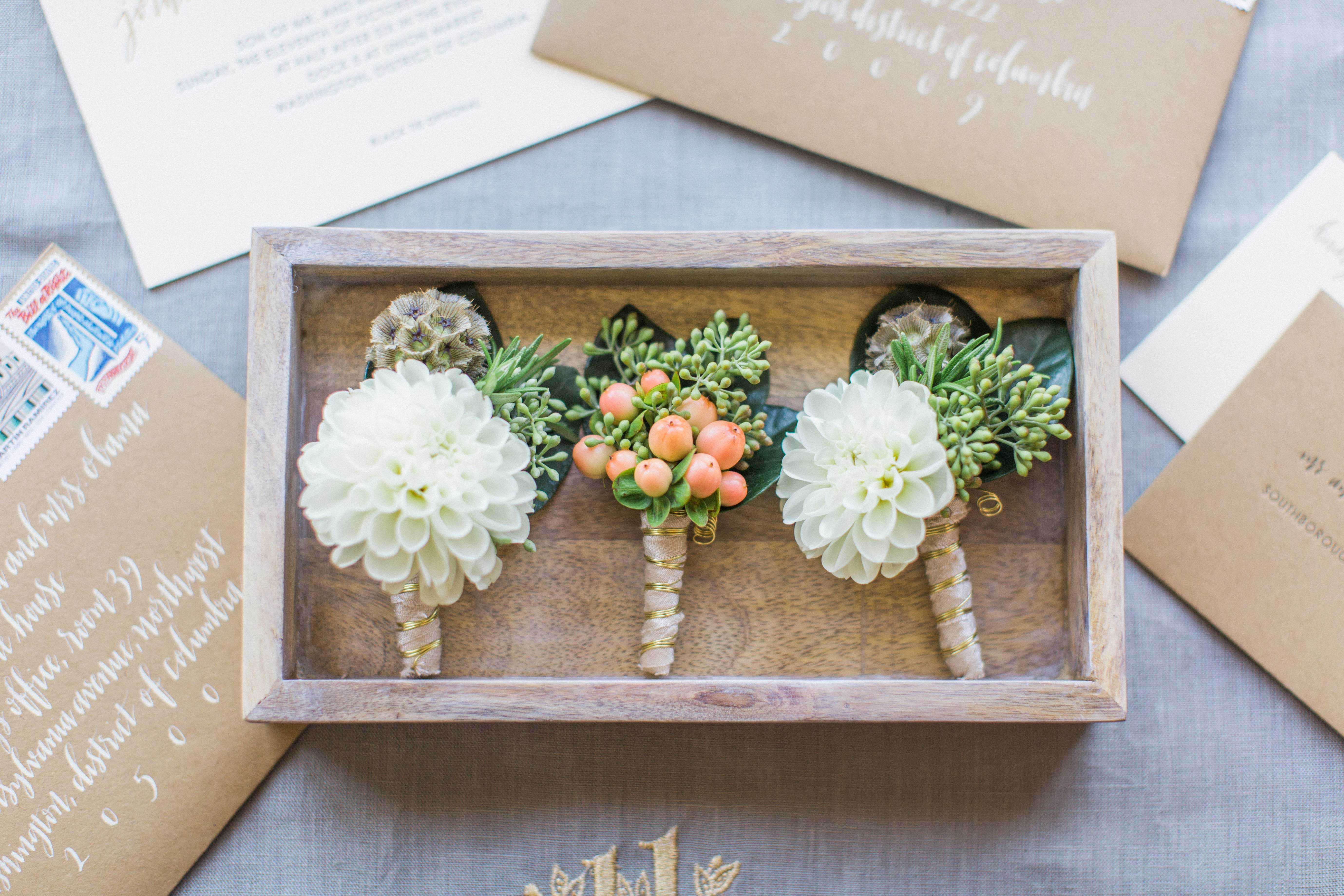 Interesting, Unique & Not-Your-Average Wedding Boutonnieres