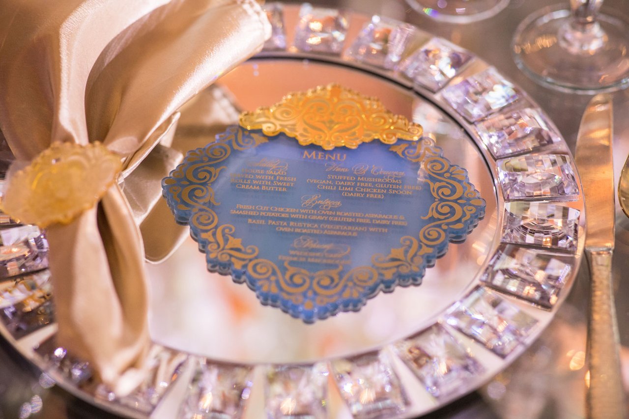 Blue-and-Gold Menu Design
