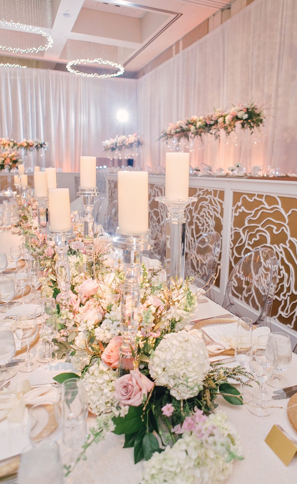 Long Table with Floral & Candle Runner