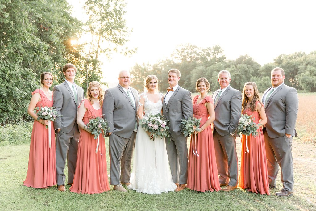 Bride & Groom with Wedding Party