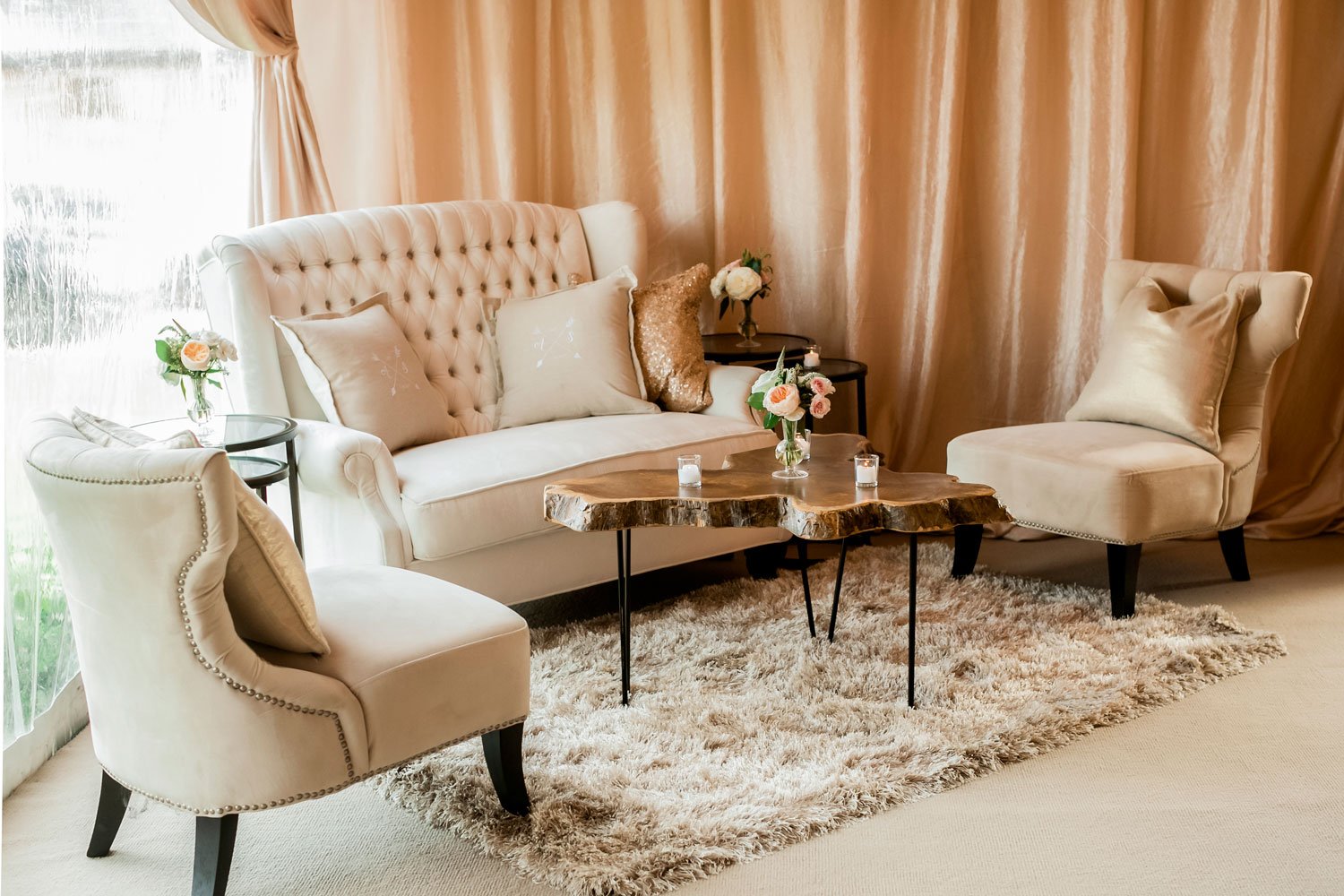 Rustic-Chic Lounge Area at Wedding